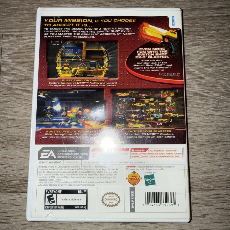 EUC Nerf N-Strike Original Nintendo Wii Video Game Complete | eBay