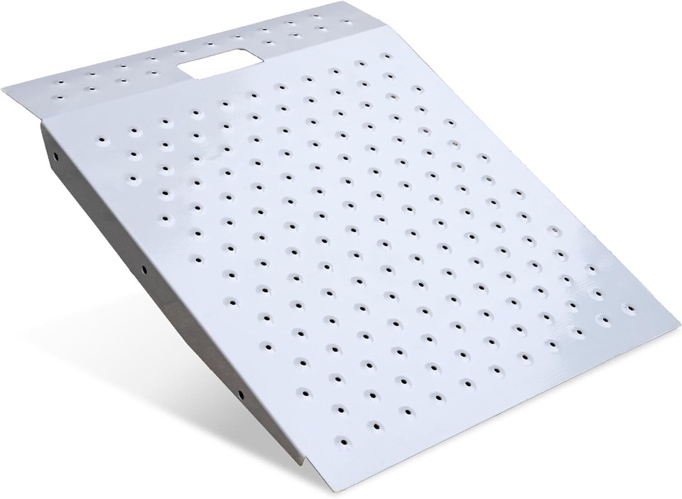 Shed Ramp for Riding Mower & Lawn Equipment Anti-Slip Punch Plate Ramp ...