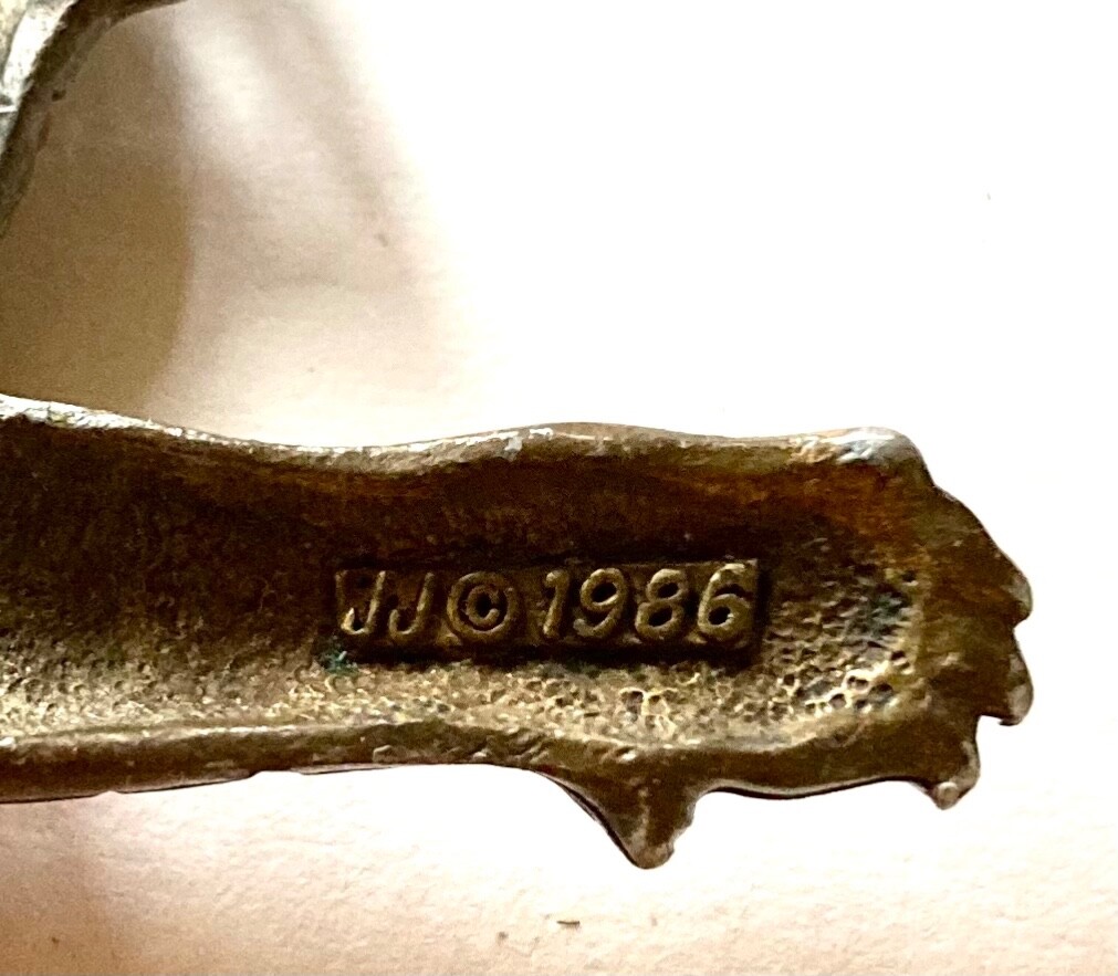 1986 JJ Jonette Metal Crouching Tiger Pin Brooch Sig… - Gem