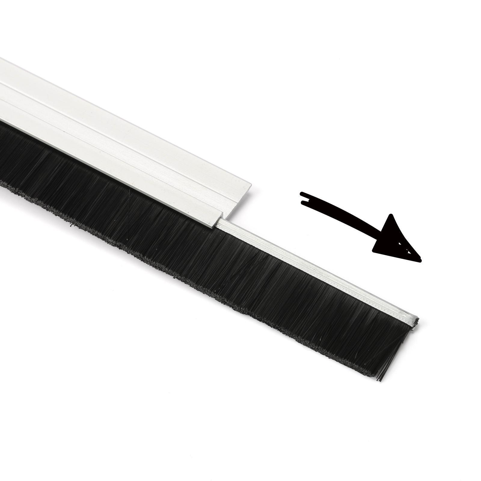 🔥Door Aluminium Draught Excluder Brush Strip Bar 25 mm Heat Seal Energy ...