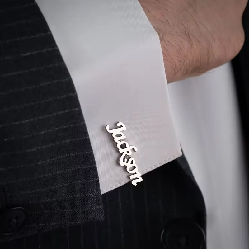 Custom Personalized Name Cufflinks Pair Jewelry Men Women Stainless ...