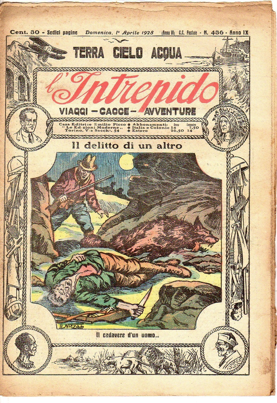 rivista L'INTREPIDO ANNO 1928 NUMERO 436 | eBay