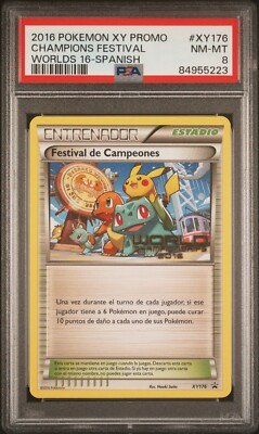 Pokemon Spanish PSA 8 Champions Festival XY176 2016 World Championships ...