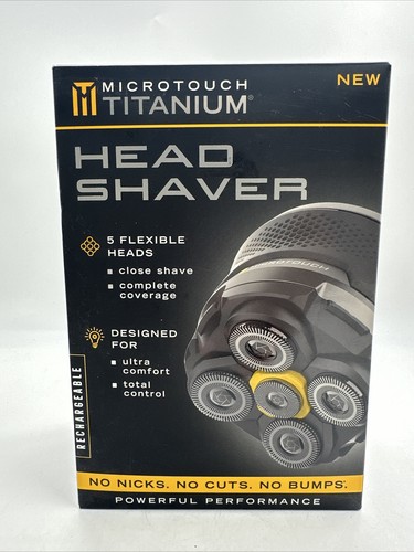 Microtouch Titanium Head Shaver 5 Flexible Heads Cordless Rechargeable ...
