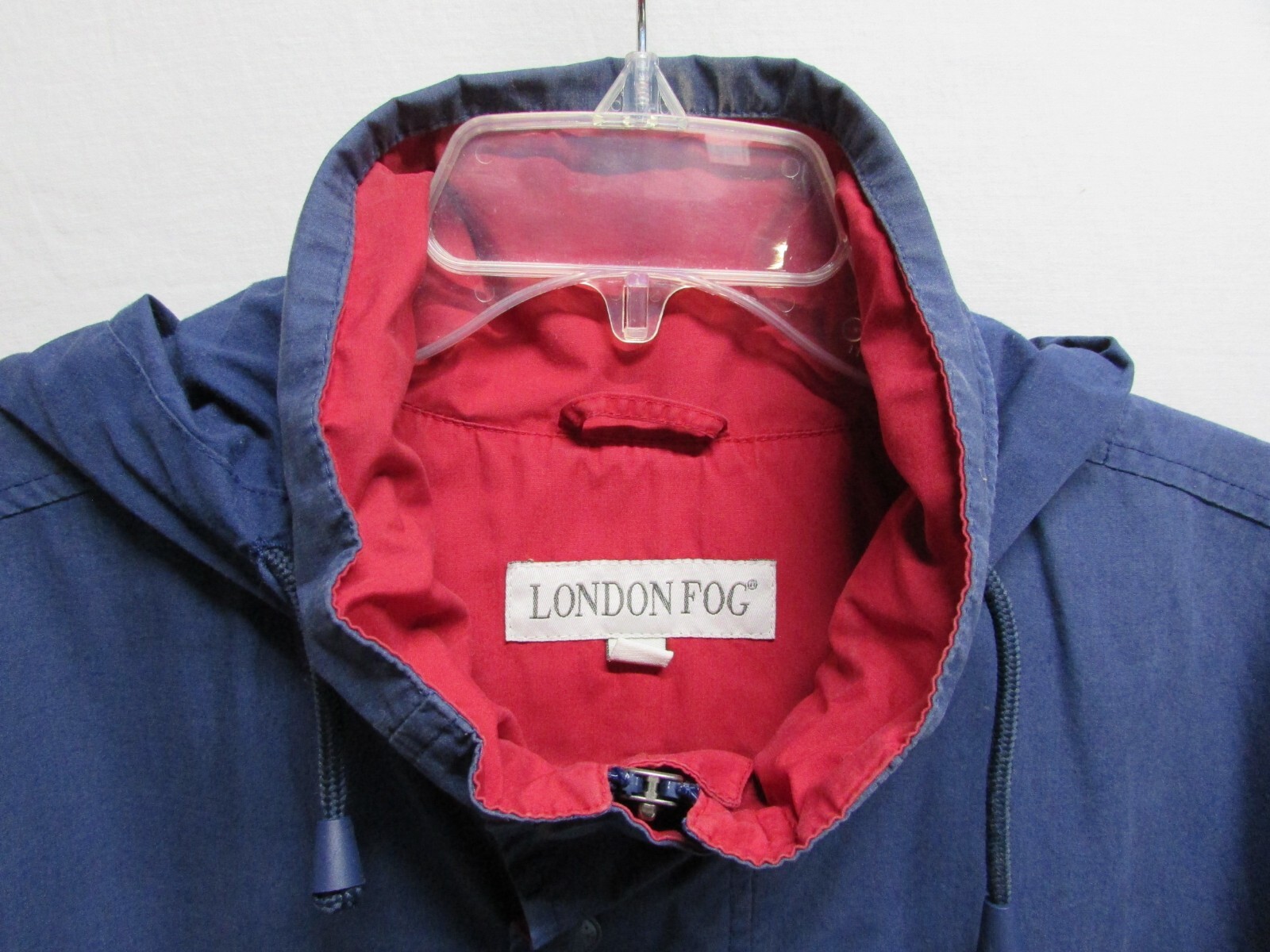 Mens Size L Reg London Fog Blue Lightweight Jacket with Roll-in Hood | eBay