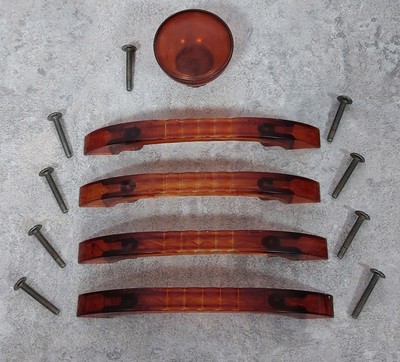 Art Deco Orange Bakelite Drawer Pulls 3 1/8" Bore Knob With Hardware | eBay