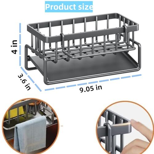 Sponge Holder for Kitchen Sink, Automatic Drainage Kitchen Sink Caddy ...