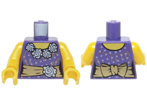 Lego Elf Torso Purple Flowers Gold Arms Hands Minifigure Body Part Girl ...