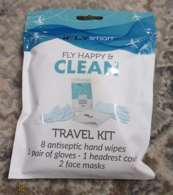 iFLY Smart Fly Happy & Clean Travel Kit - Wipes/Gloves/ Headrest Cover ...