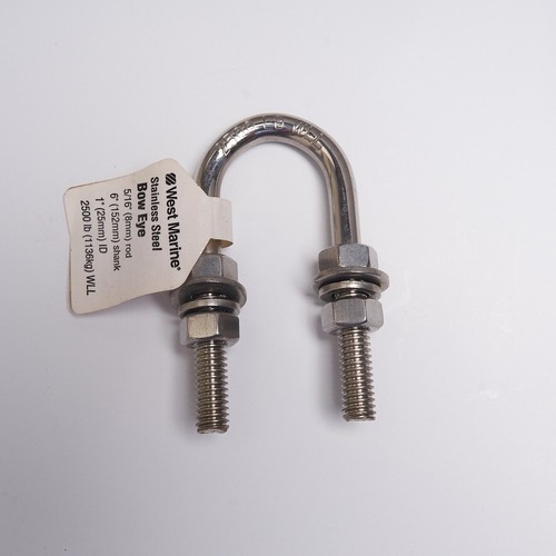 New West Marine Stainless Steel Bow Eye Bolt ~ Six Inch Shank | eBay