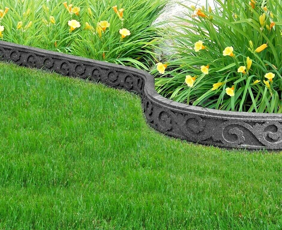Primeur 1.2M GREY Flexi Scroll Curve Garden Lawn Border Edging Scroll ...