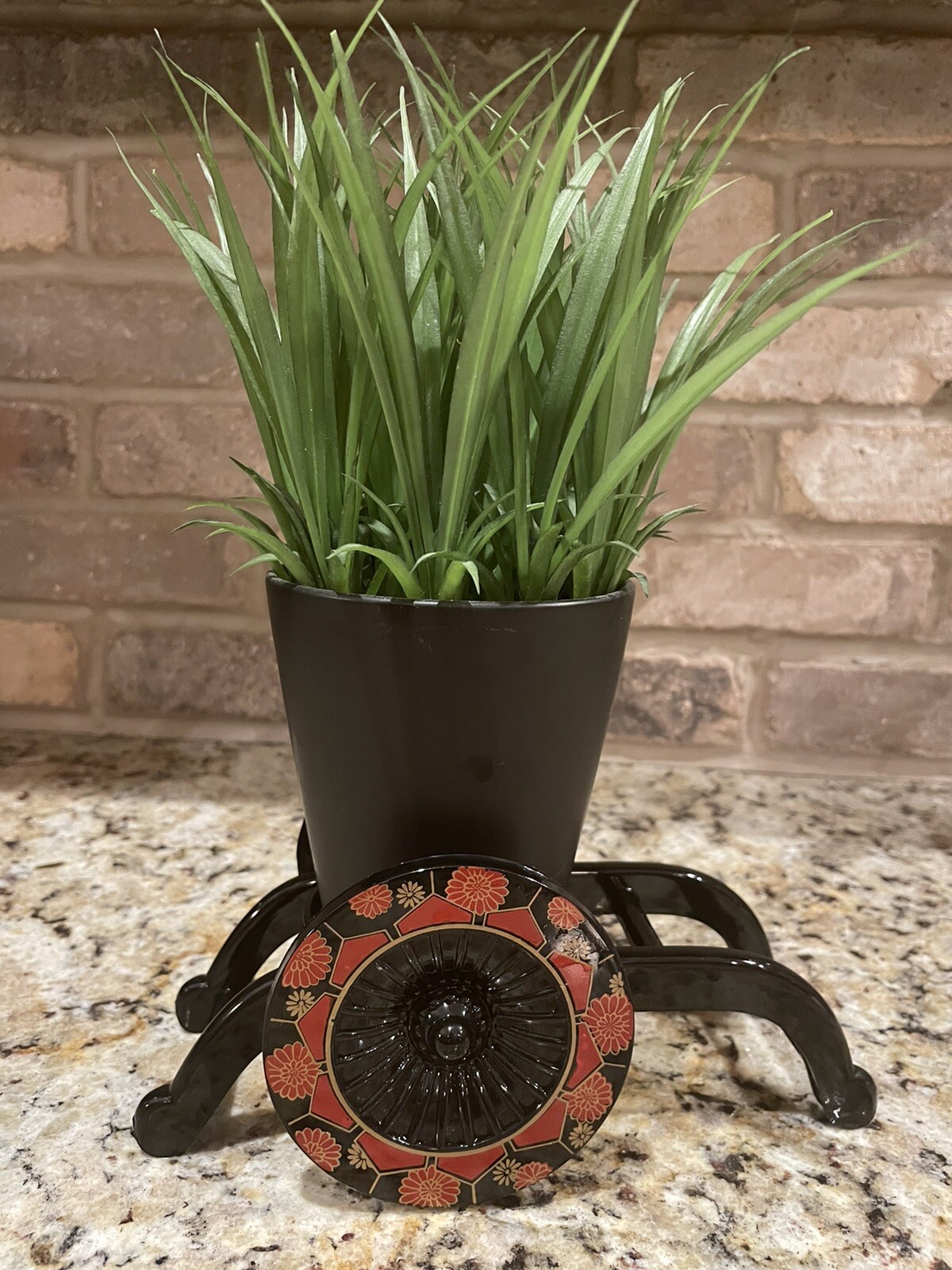 RARE Vintage Japanese Chariot Style Plastic Lacquered Plant Holder - 13 ...