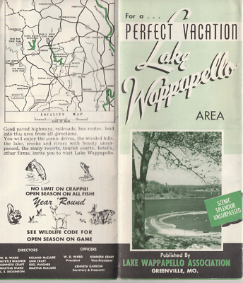 Lake Wappapello Missouri 1960s Map Our Missouri State Park Map Of 58