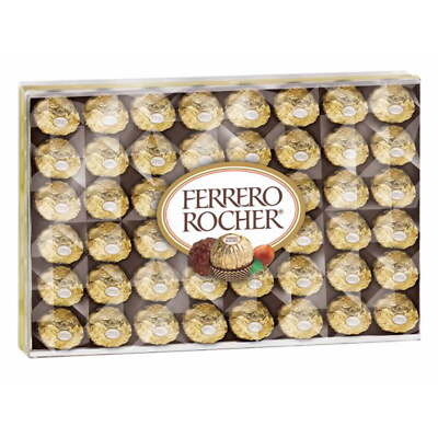 Ferrero Rocher Diamond Box Hazelnut Milk Chocolate Pieces, 48/Box (241 ...