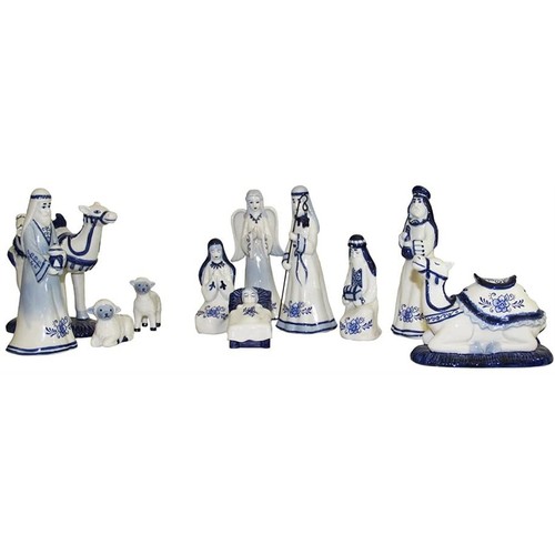 Kurt S. Adler 11-piece Porcelain Delft Blue Nativity Set J4020 for sale ...