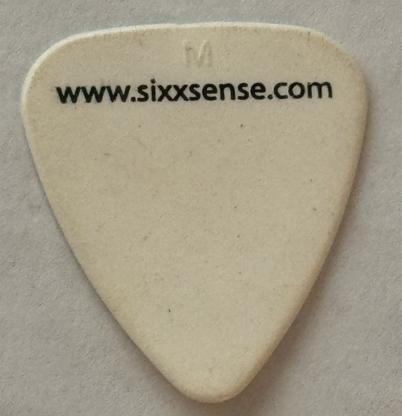 Motley Crue Nikki Sixx Guitar Pick Sixx Sense Radio Show 2010 Tour ...