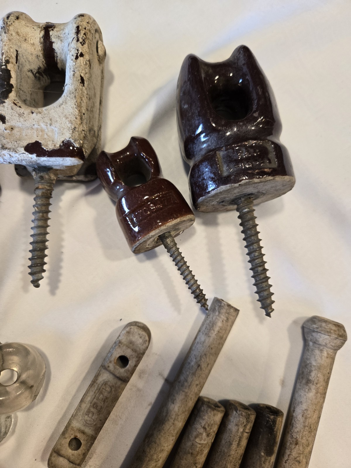 Lot of Vintage/Antique Electrical Parts Porcelain Insulators, Pully ...