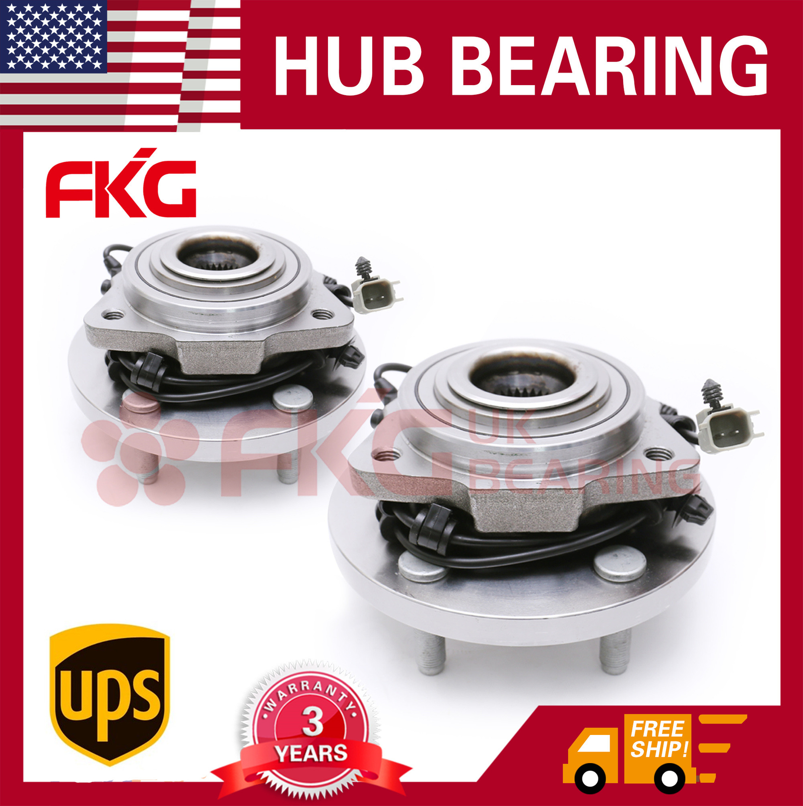 Front Pair Wheel Hub Bearing Assembly Fits 05-09 2010 Jeep Grand ...