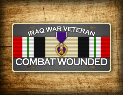 Iraq War Veteran Combat Wounded License Plate Patriotic Auto Tag | eBay