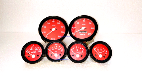Smiths Kit - Elec Temp Oil Fuel Volt Gauges Speedo0-120 MPH Tacho0-80 ...