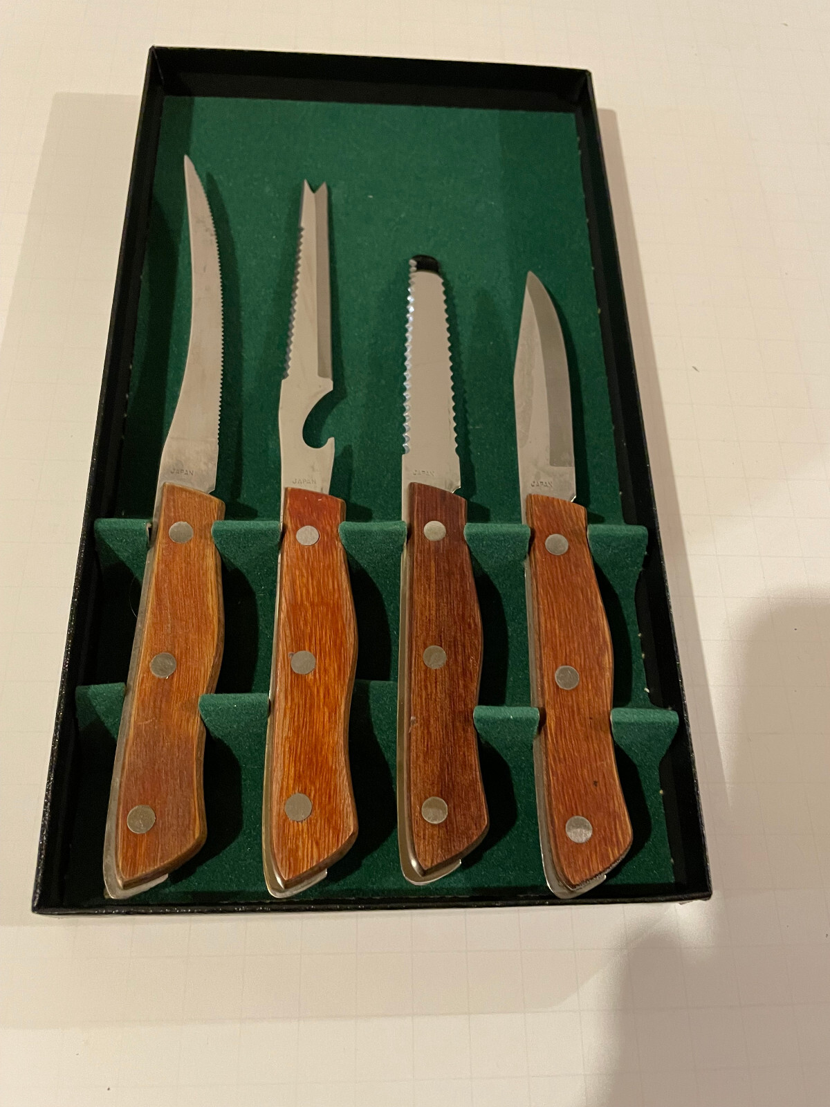 4 Vintage Maxam Corporation Knives Kitchenware Cutlery Set Wooden ...