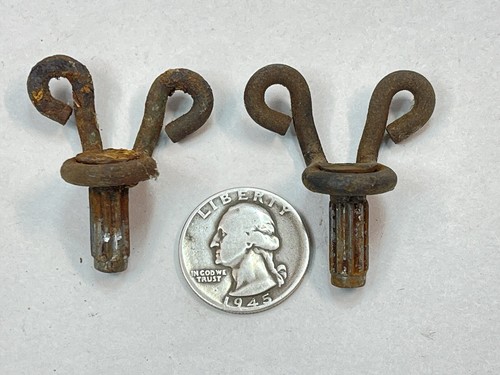 Pair Antique Victorian Dresser Mirror Mount PIVOT PINS swivel support ...