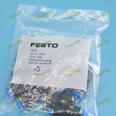 10pcs NEW FESTO QS-8 153033 Push-in Connector ONE Year Warranty | eBay