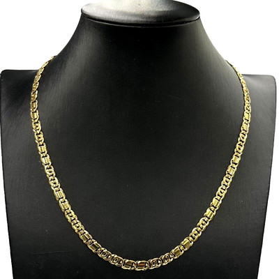 Vintage 80s Chain Necklace For Men In 18K Solid Gold Made In Italy | eBay