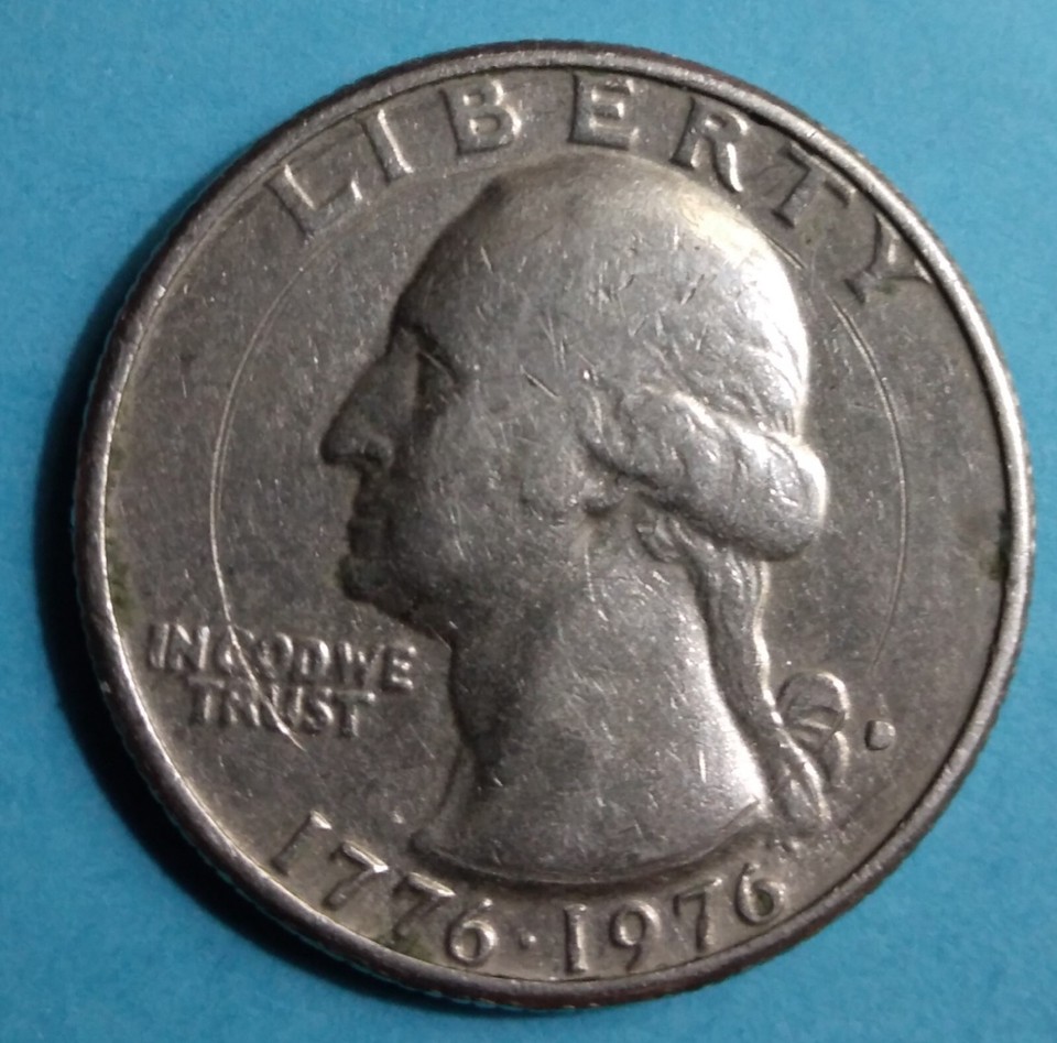 US 1776-1976 D Bicentennial Quarter, filled Mint Mark, with Errors RARE ...