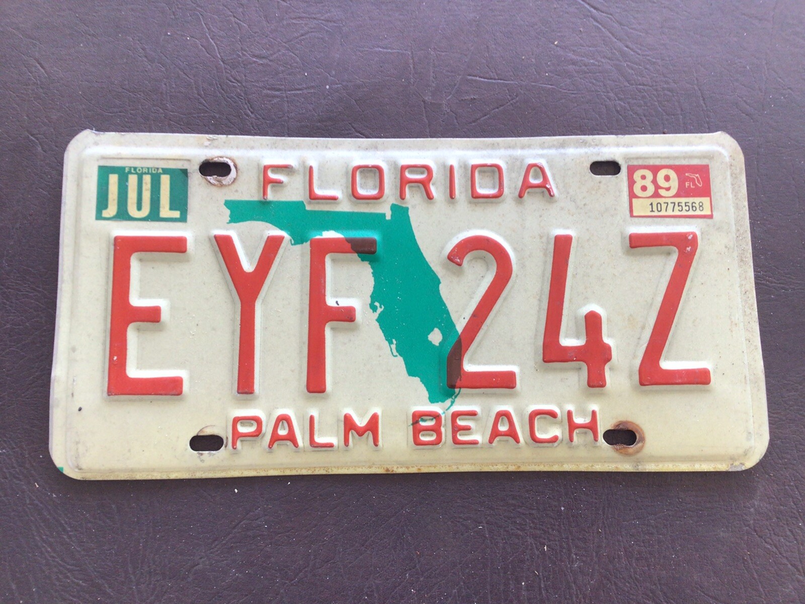 Florida License Plate 1980’s Palm Beach County EYF 24Z | eBay