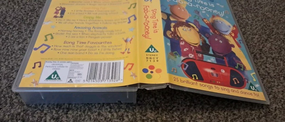 TWEENIES SONG TIME IS FAB A ROONEY BBC VIDEO FIZZ PAL VHS VIDEO KIDS ...