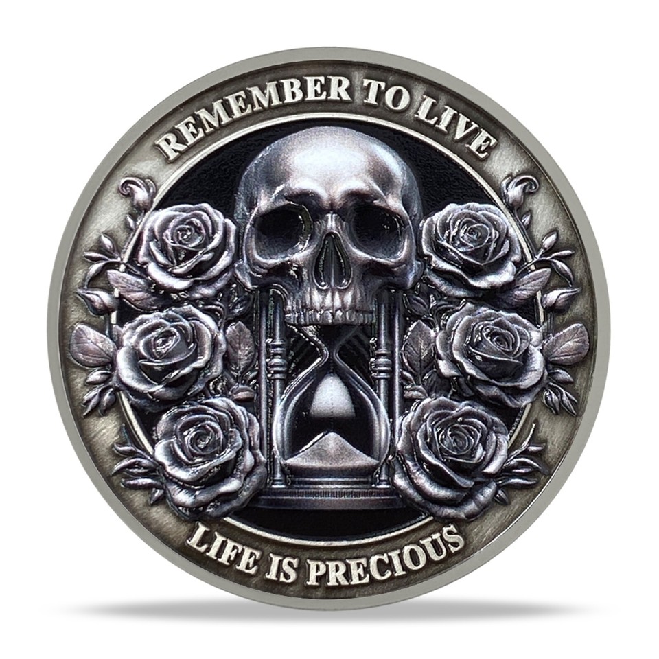 Memonto Mori Coin 3D Skull Challenge Coin Daily Stoic Practice Reminder ...