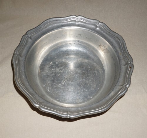 Vintage 1974 Wilton Country Ware Pewter Bowl 11" x 3.5" D #237 Stamped ...