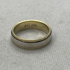 14K T/Tone Gold Center Rotating Handmade Spinning Unisex Wedding Band ...