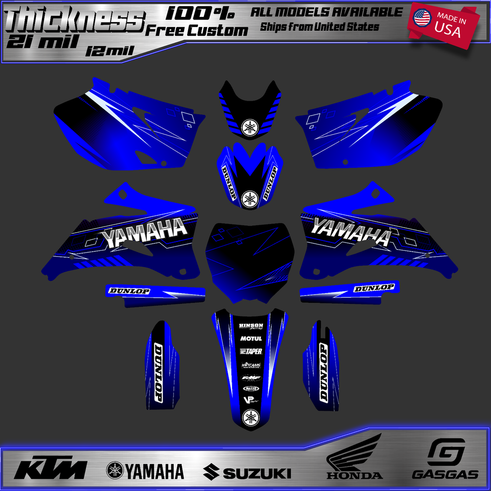 YAMAHA YZ 250F 450F GRAPHICS KIT DECALS 250 450 F DECO YZ250F YZ450F ...