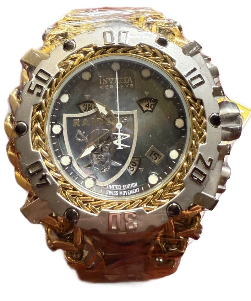 Invicta Reserve NFL LV Raiders Men's 55mm Gladiator Limited Watch w ...