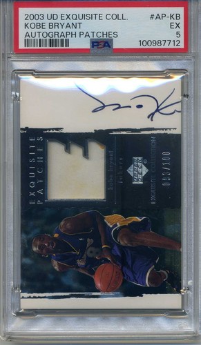 2003-04 UD EXQUISITE Autograph Patches #AP-KB Kobe Bryant #'d 093/100 ...