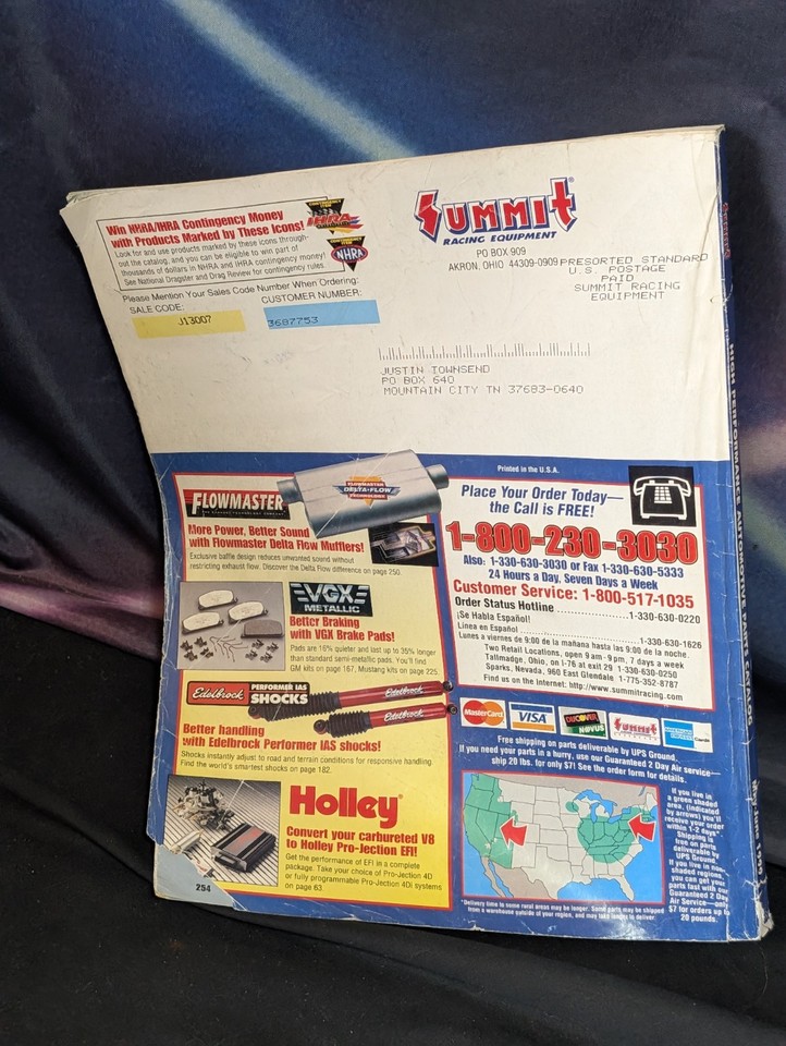 Vintage SUMMIT 1999 CATALOG Parts & Accessories Mustang With Poster | eBay