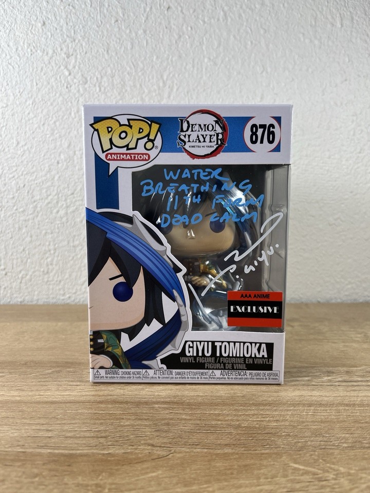 Giyu Tomioka Funko Pop 876 AAA Anime Demon Slayer COA Signed Autograph ...