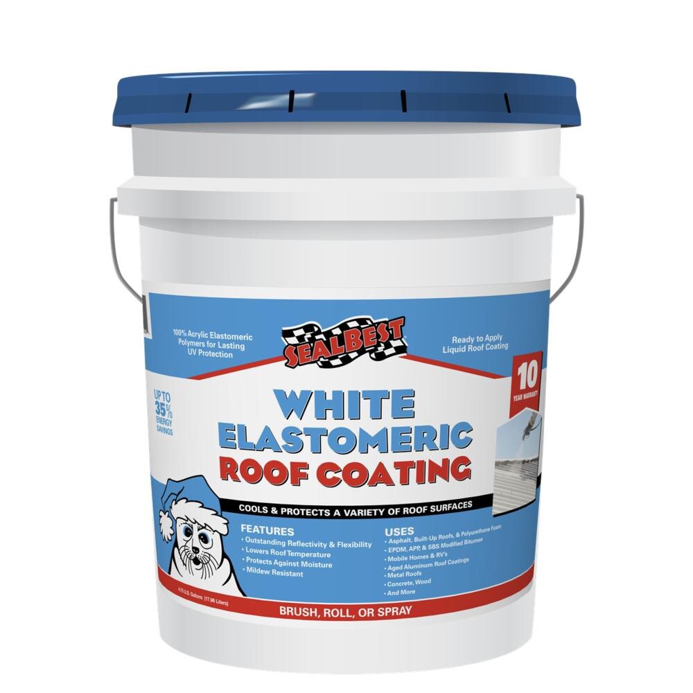 SealBest White Elastomeric Roof Coating Protects Against Moisture 4.75 ...