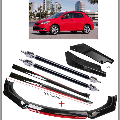 For Toyota Matrix Front Bumper Lip Spoiler Body Kit+Side Skirt Glossy ...
