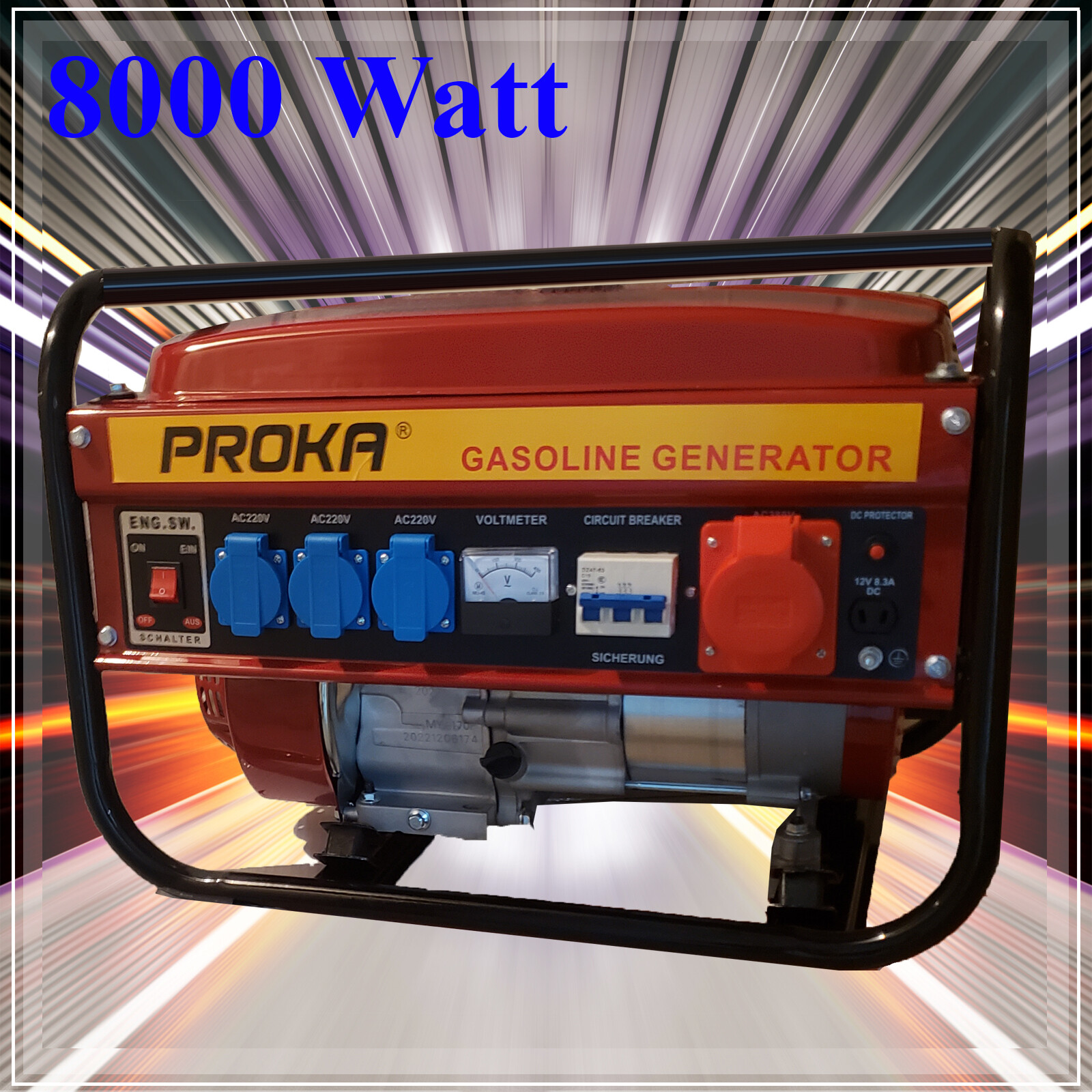 Proka 8000W Stromgenerator Notstromaggregat Benzin leise Stromerzeuger ...