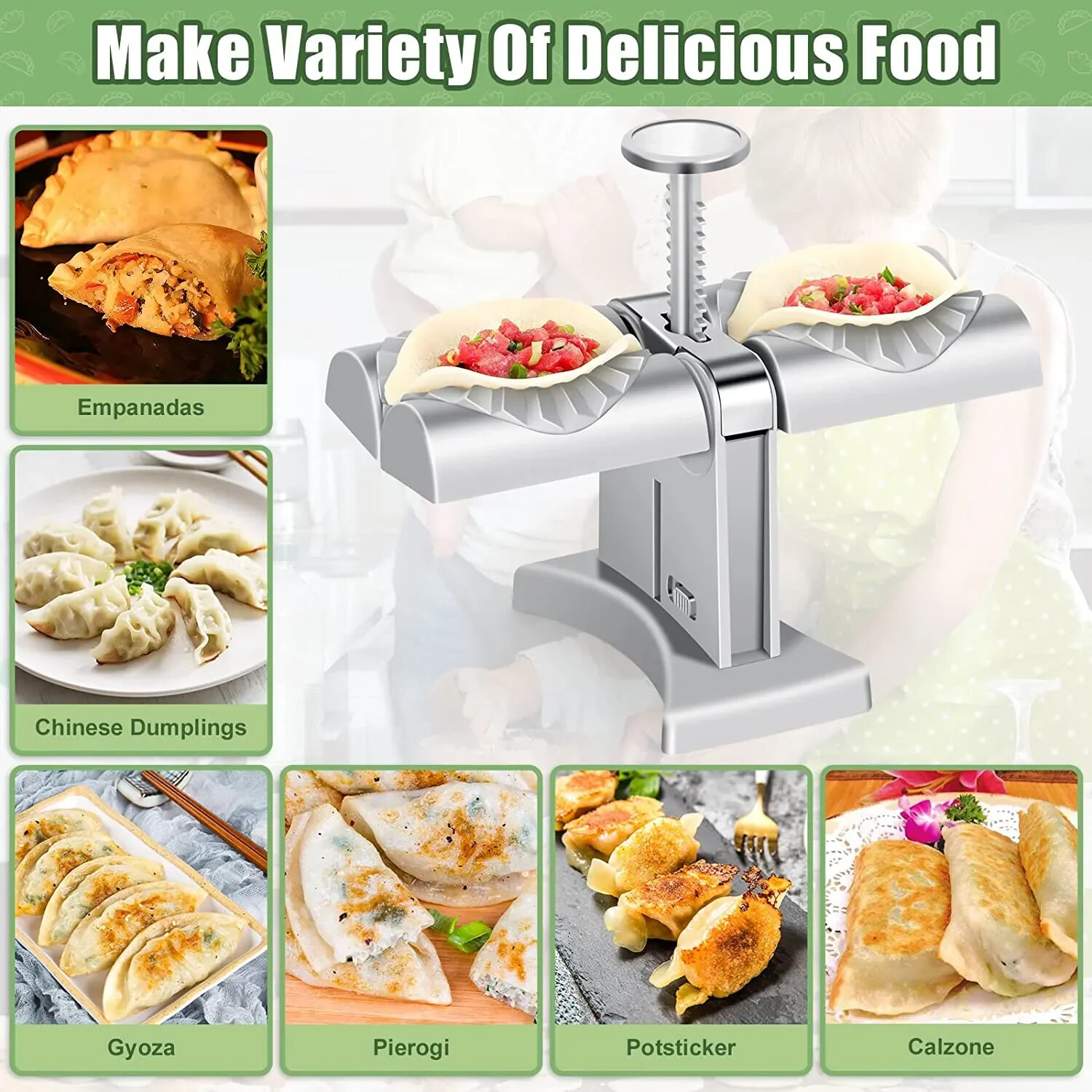 Household Double Head Automatic Dumpling Maker Mould Dumpling Wrapper ...
