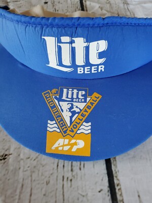 VTG Miller Lite Beer Visor Hat Foam Pro Beach Volleyball AVP Cushion ...