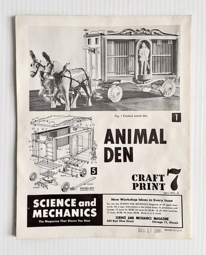 Science & Mechanics Vintage Craft Print No. 7 Animal Den DIY ...