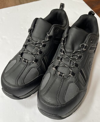 SAFE T STEP Mens 11 BLACK LEATHER SLIP RESISTANT CASUAL COMFORT WORK ...