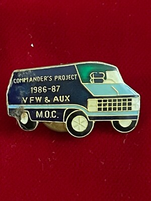 Commanders Project 1986-87 VFW & AUX MOC Van Epoxy Enamel Tie Lapel Pin ...