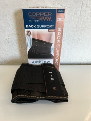 Copper Fit Elite Back Support AirFlow Back Brace Adjustable Double-Band ...