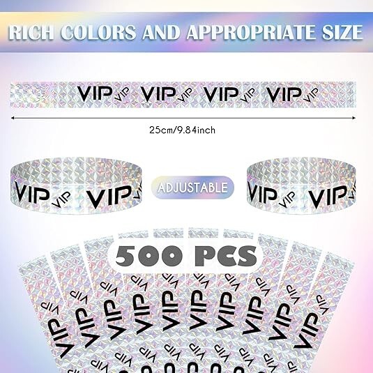 500 Pack VIP Plastic Wristbands Party Wristbands for Events VIP Custom ...