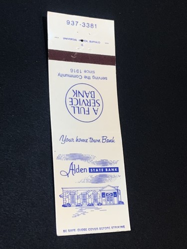 Vintage New York Matchbook “Alden State Bank” Alden | eBay